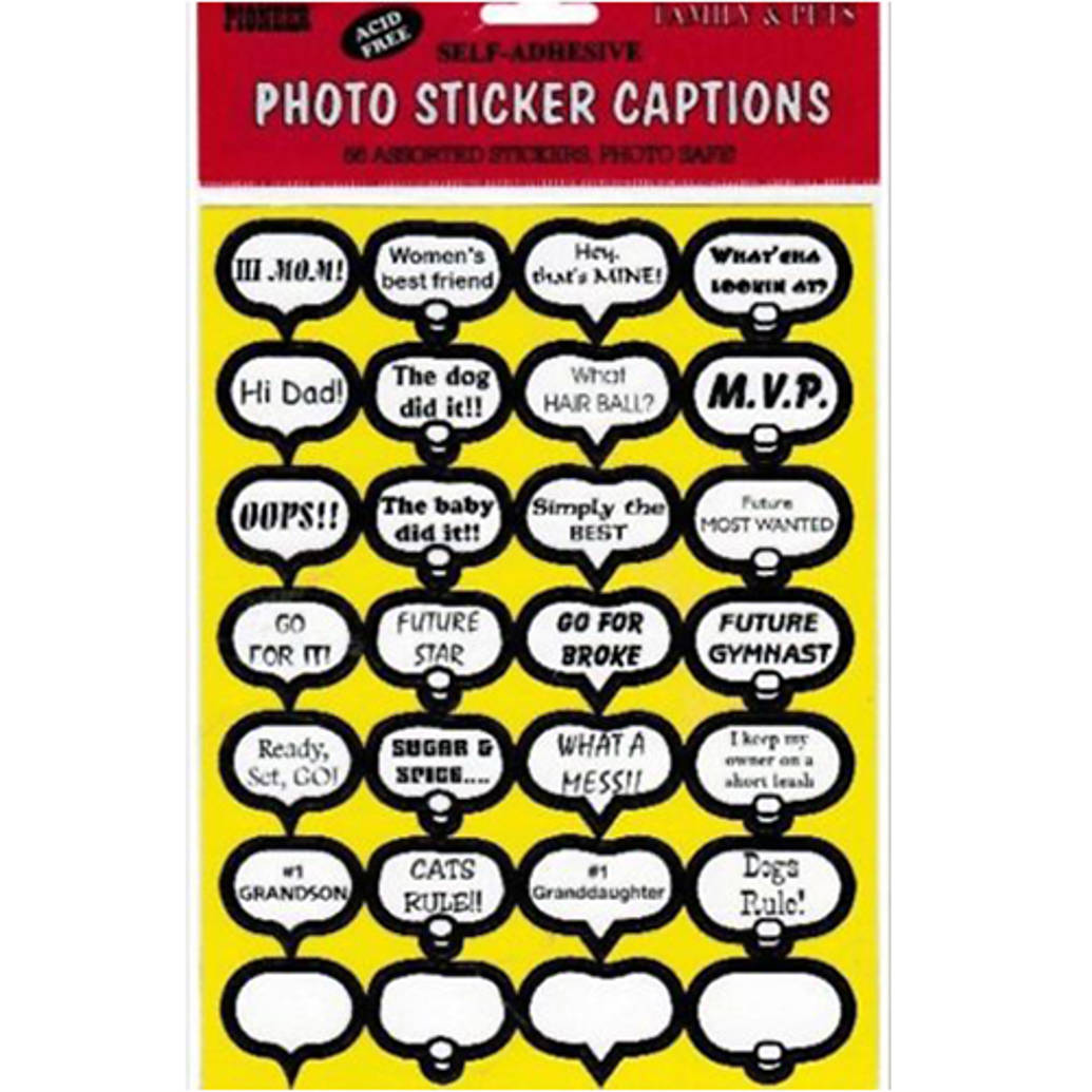Pioneer Photo Caption Stickers - Family and Pets (56 stickers)